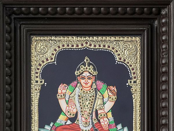 Goddess Balambika Tanjore Painting with Frame | Traditional Colors with ...