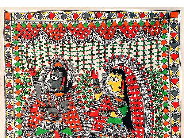 Indra Deva On Elephant | Madhubani Painting | Exotic India Art