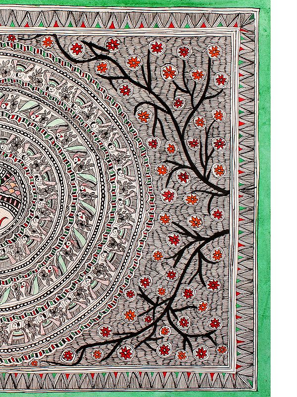 Small Characters Mandala Art With Branches | Madhubani Painting ...