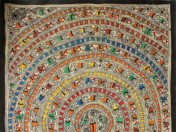 Mandala : Godna Style | Madhubani Painting | Exotic India Art