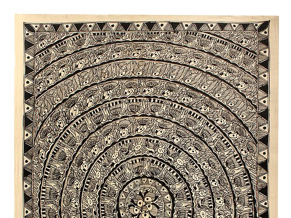 Godna Style Mandala | Madhubani Painting | Exotic India Art