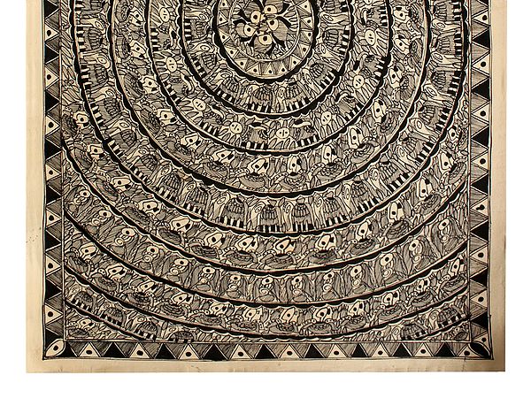 Godna Style Mandala | Madhubani Painting | Exotic India Art