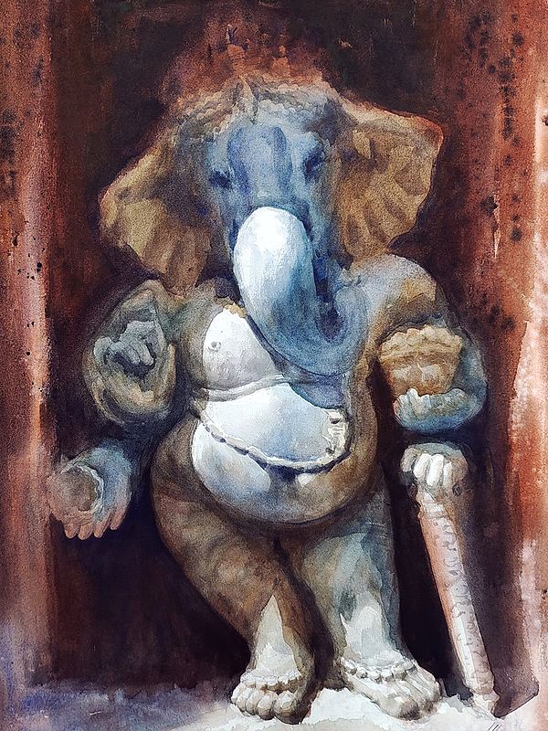 Ancient Ganesha | Aesthetic Art | Achintya Hazra | Exotic India Art
