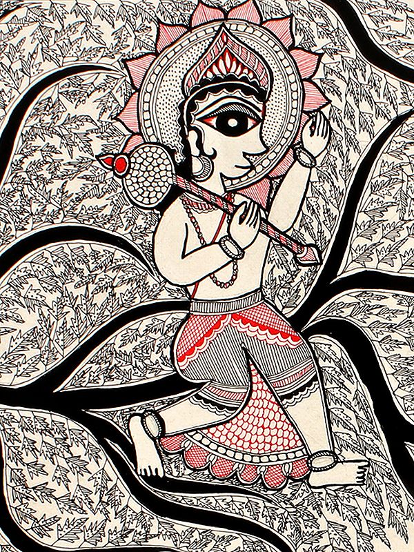 Hanuman Sita Milan In Ashoka Vatika | Madhubani Painting | Exotic India Art