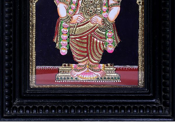 Standing Navaneeta Lord Krishna Tanjore Painting | Traditional Colors ...