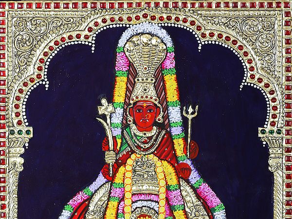 Goddess Parvati (Kulatheiyam) with Sheshnag Crown Tanjore Painting ...