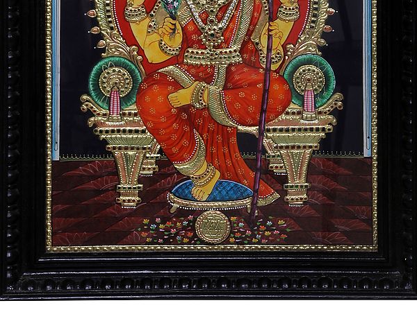 Goddess Bhuvaneshvari (Tripura Sundari) Tanjore Painting | Traditional ...