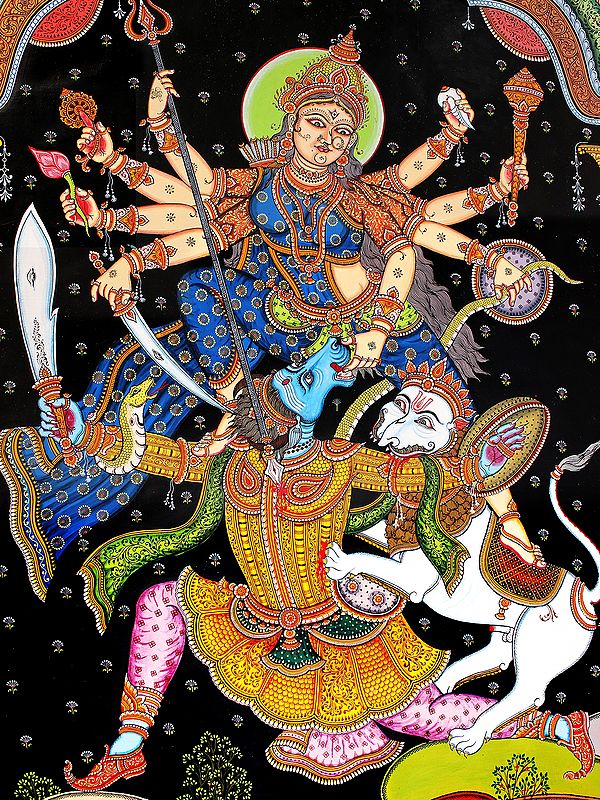 Maa Durga Killing Mahishasura | Patta Painting | Odisha Art | Exotic ...