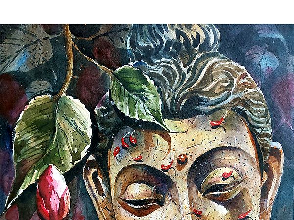 Lord Buddha With Tulip | Water Color | Painting By Jugal Sarkar ...