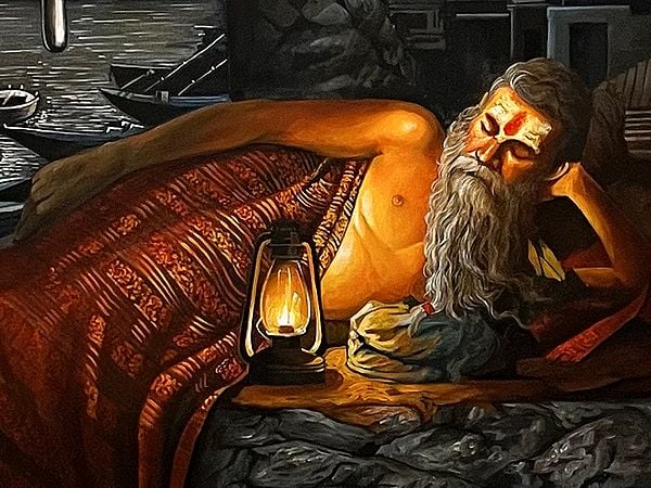 God’s Abode is My Home | Painting by MK Goyal | Exotic India Art