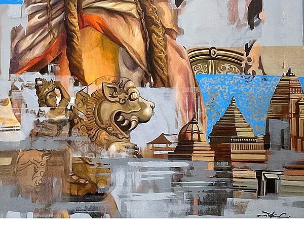 Bharat Darshan Painting by MK Goyal | Exotic India Art