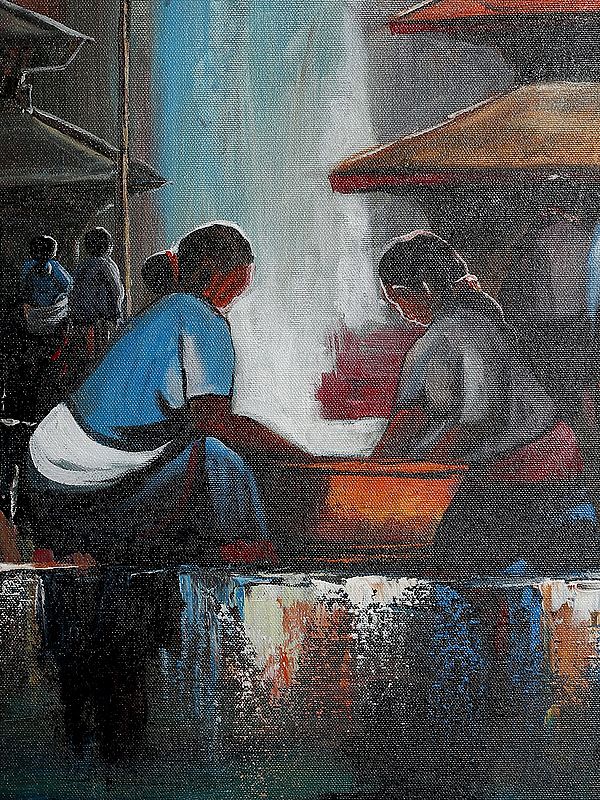 Daily Life Work | Oil Painting | Exotic India Art