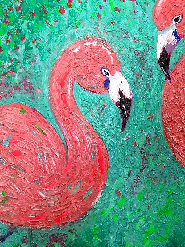 Flamingos | High Texture Finger Painting | By Konika Banerjee | Exotic ...