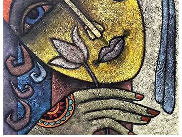 Advaitha | Mix Media on Canvas | Painting by Krishna Ashok | Exotic ...
