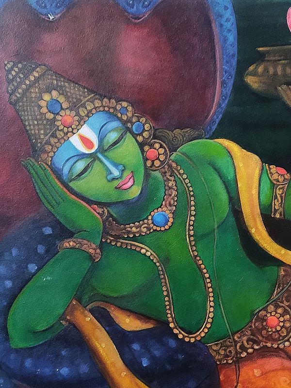 Lord Vishnu | Painting by Manisha Srivastava | Exotic India Art