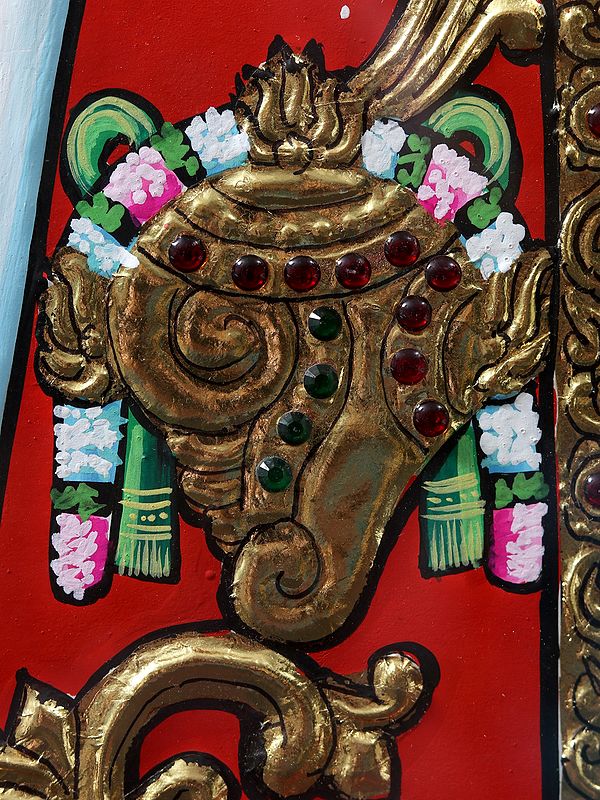 Vaishnava Symbols (Chakra, Shankh and Tilak) | Tanjore Painting with ...