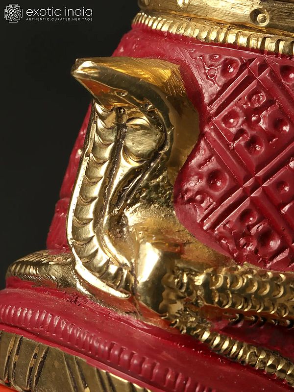 22" Standing Lord Garuda In Traditional Colours | Brass | Exotic India Art