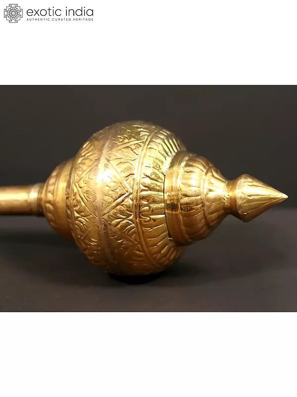 Brass Lord Hanuman Weapon - Mace (Gada) (Multiple Sizes) | Exotic India Art