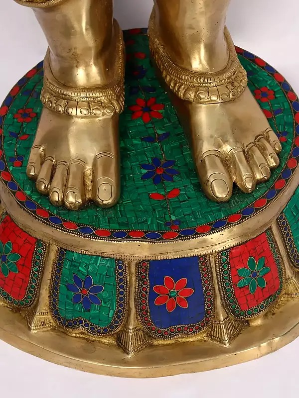 72" Large Brass Namaste Lady (Anjali Mudra) | Brass Statue | Exotic ...