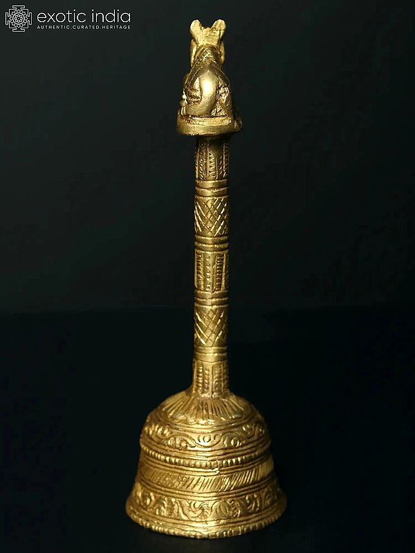 6" Brass Hindu Ritual Bell | Exotic India Art
