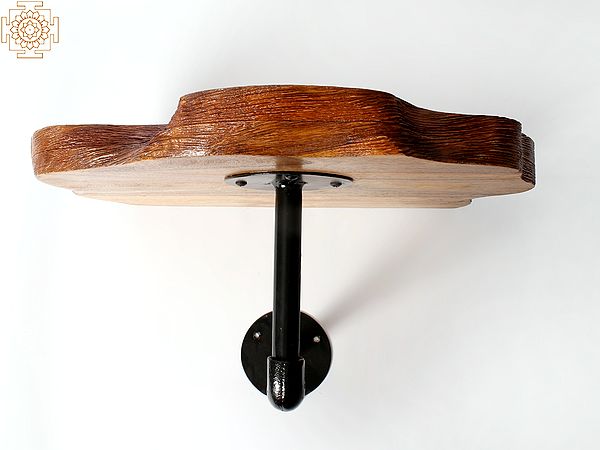 17" Wooden Live Edge Wall Shelf | Exotic India Art