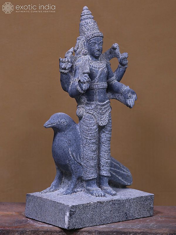 21" Shani Graha - Planet Standing Pose On Base | Black Granite Stone ...