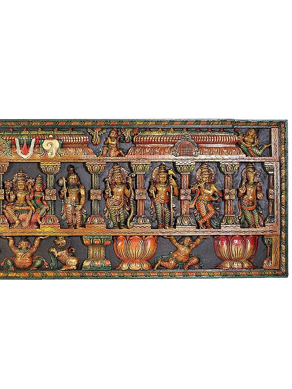 Dashavatara Panel -The Ten Incarnations of Lord Vishnu (From the Left ...