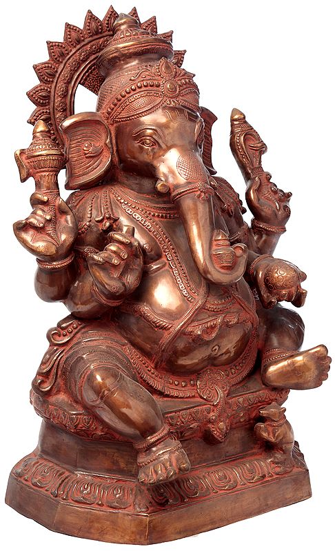 31" Large Size Ekadanta Lambodara In Brass | Handmade | Made In India ...