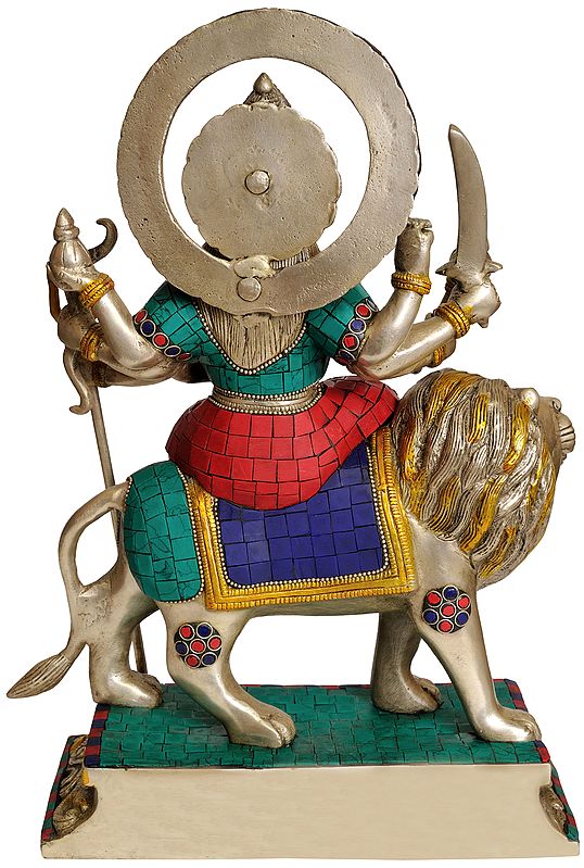14" Ashtabhuja-Dhari Devi Durga In Brass | Handmade | Made In India ...