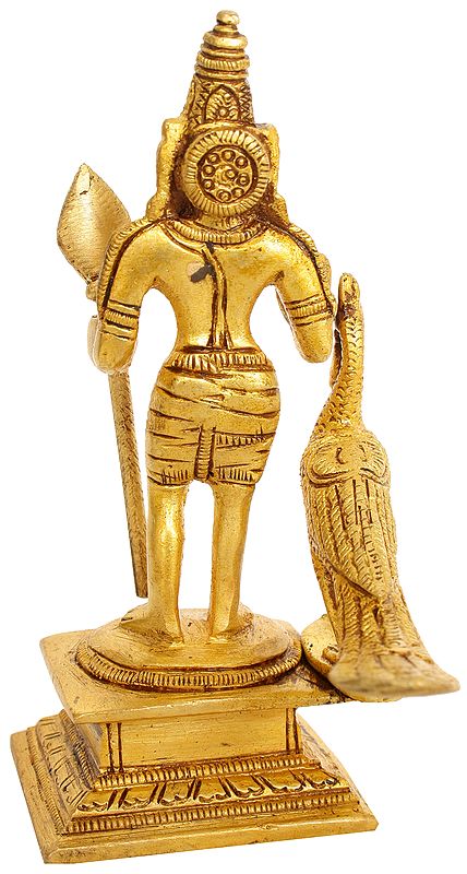 4" Kumara Karttikeya In Brass | Handmade | Made In India | Exotic India Art