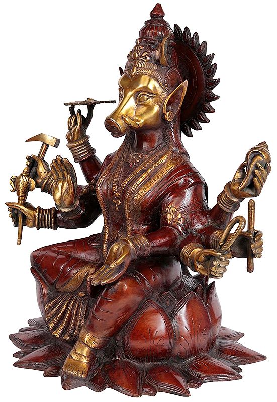 16" The All-Powerful Varahi Devi In Brass | Handmade | Made In India ...