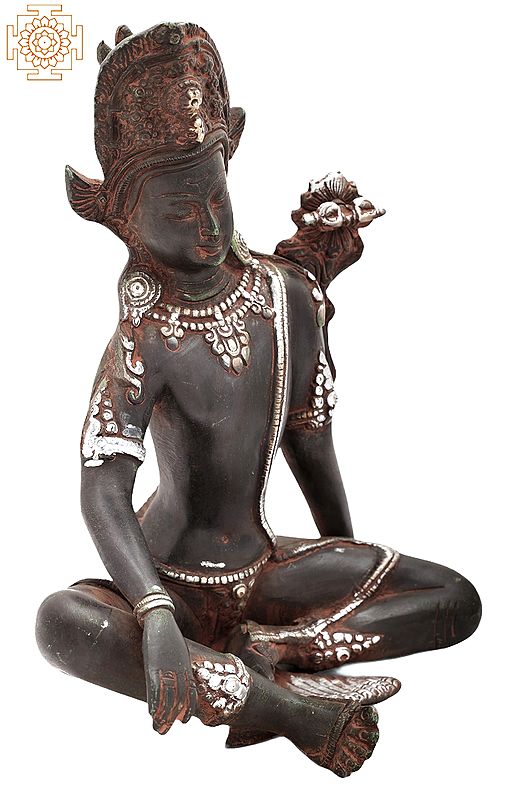 10.5" Seated Indra, The Head Lowered | Handmade | Brass Lord Indra ...