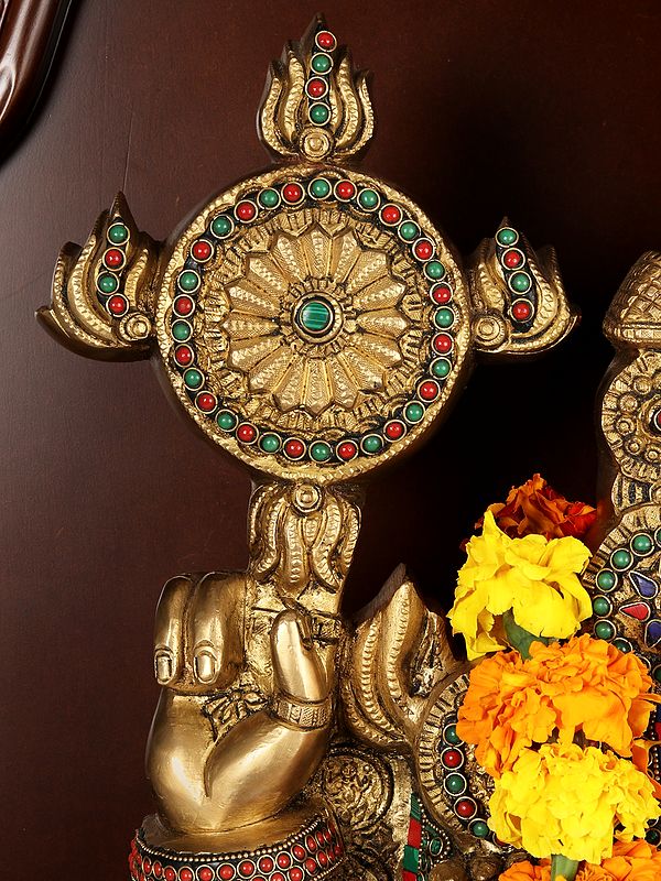 74" Super Large Tirupati Balaji in Wooden Frame Stand with Vaishnav ...