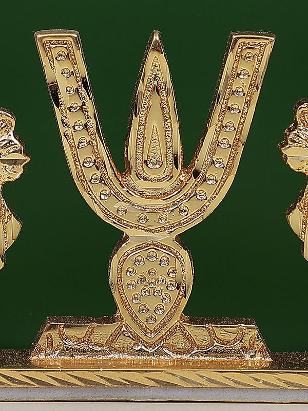 4" Small Vaishnava Symbols For Dashboard In Brass | Exotic India Art