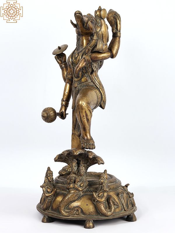 25" Bhagawan Varaha with Bhudevi (Dhokra Art) | Handmade | Madhuchista ...