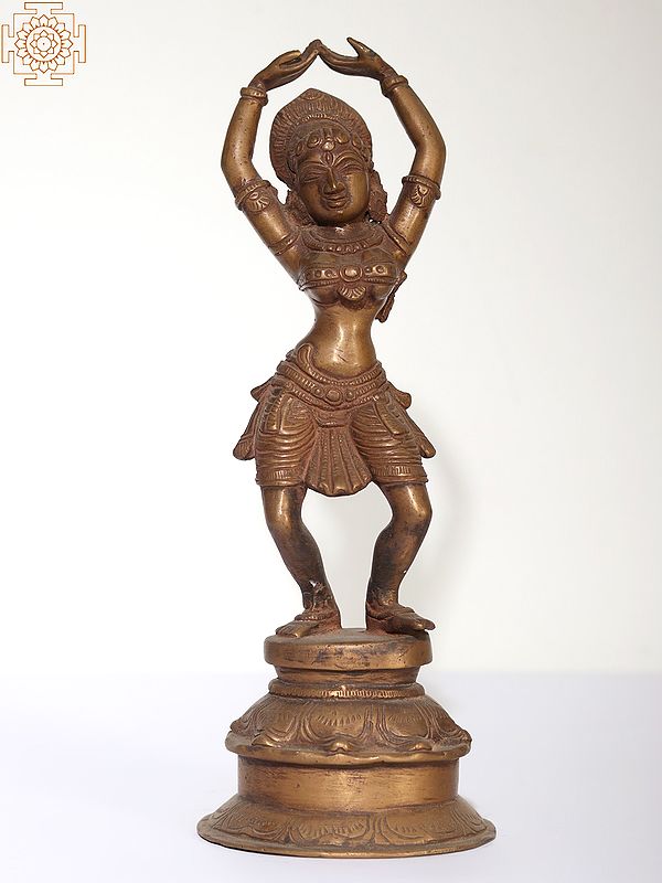 9" Menaka (Dancing Apsara) | Brass Statue | Exotic India Art