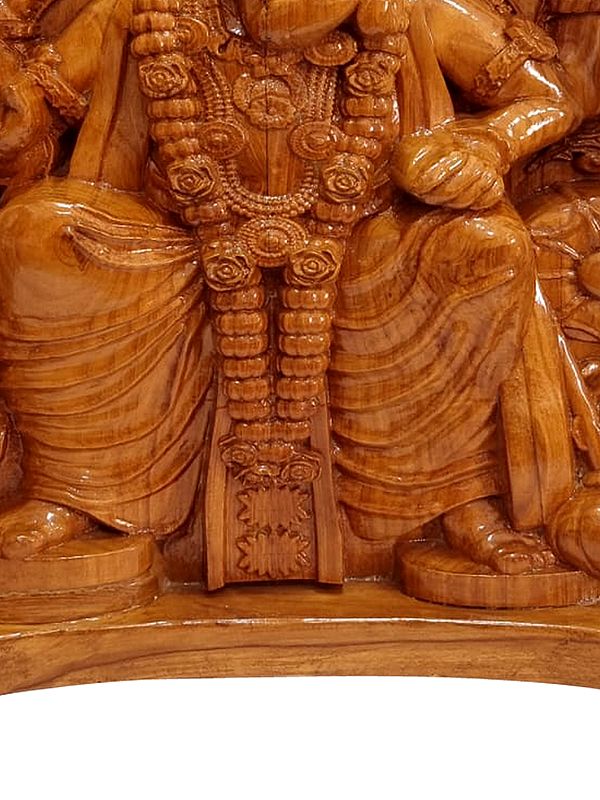 Wooden Lalbaugcha Raja Wall Hanging Panel | Exotic India Art