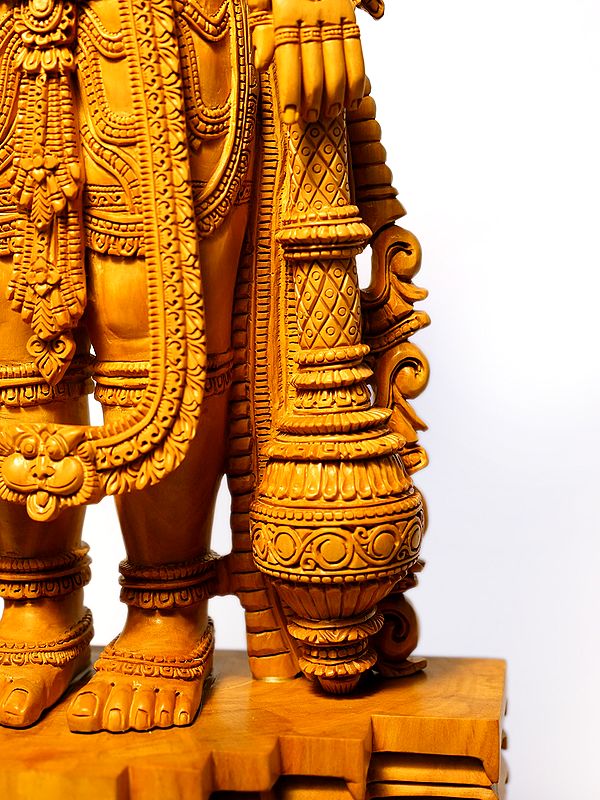 20" Standing Lord Vishnu (Perumal) | Sandalwood Carved Statue | Exotic ...