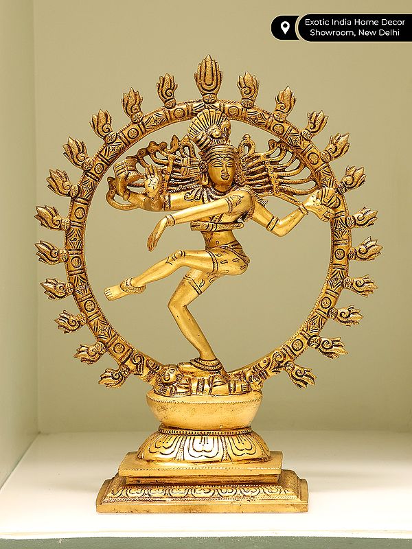 13" Nataraja Brass Statue Standing on the Demon Apasmara | Exotic India Art