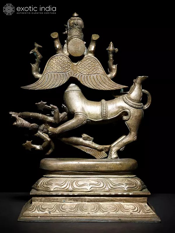 13" Lord Shiva as Sharabha Subduing Narasimha | Bronze Statue | Exotic ...