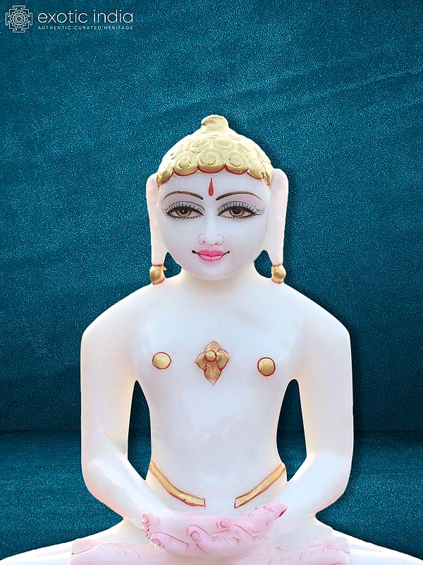 9" Lord Mahavir Statue In Meditation Pose | Marble Statue | Exotic ...