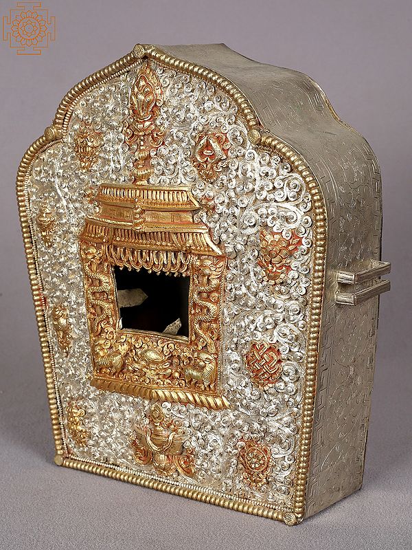9" Tibetan Gau Box in Copper | Exotic India Art