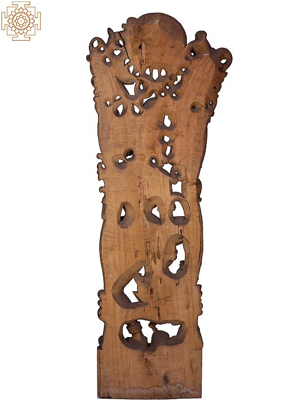 "Surasundari" Large Wooden Celestial Maiden On Pedestal | Exotic India Art