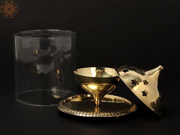Brass Pooja Akhand Diya (Lamp) | Exotic India Art