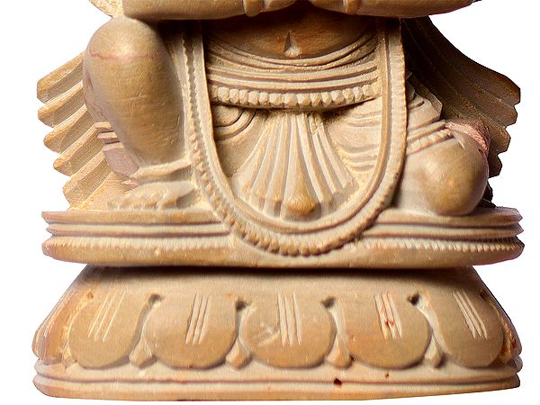 3" Hindu Demigod Garuda Praying Pink Stone Idol | Exotic India Art