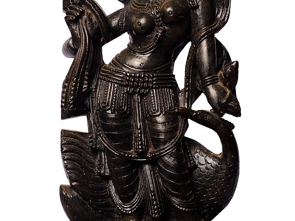 12" God Servant Devadasi In Green Stone | Exotic India Art