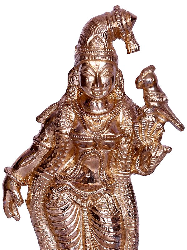 6" Goddess Andal Bronze Statue | Tamil Alwar Saint Idol | Exotic India Art