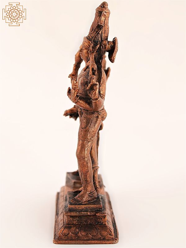 6" Copper Small Kalyana Sundaram (Shiva-Parvati) | Exotic India Art