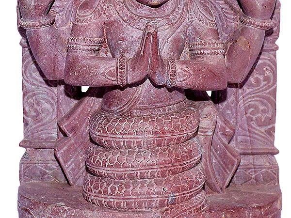 12" Hindu Goddess Adishesha Patanjali | Orissa Stone | Exotic India Art