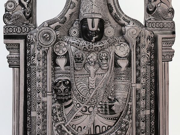 39" Large Lord Venkateswara Stone nakashi Art Statue | Exotic India Art